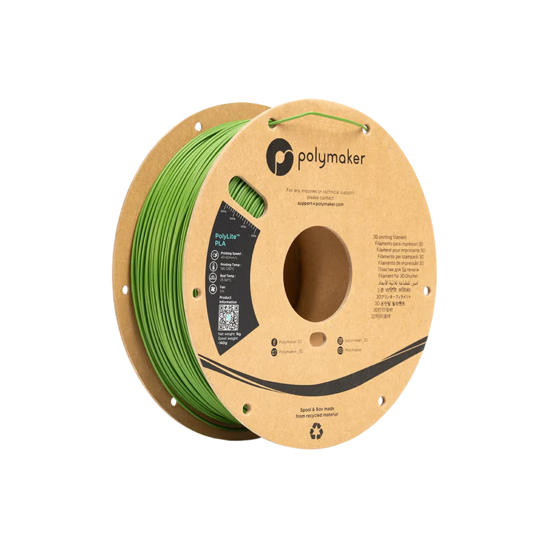 Polymaker Polylite PLA Green Diamètre 1.75 mm Poids 1 Kg Couleur Vert