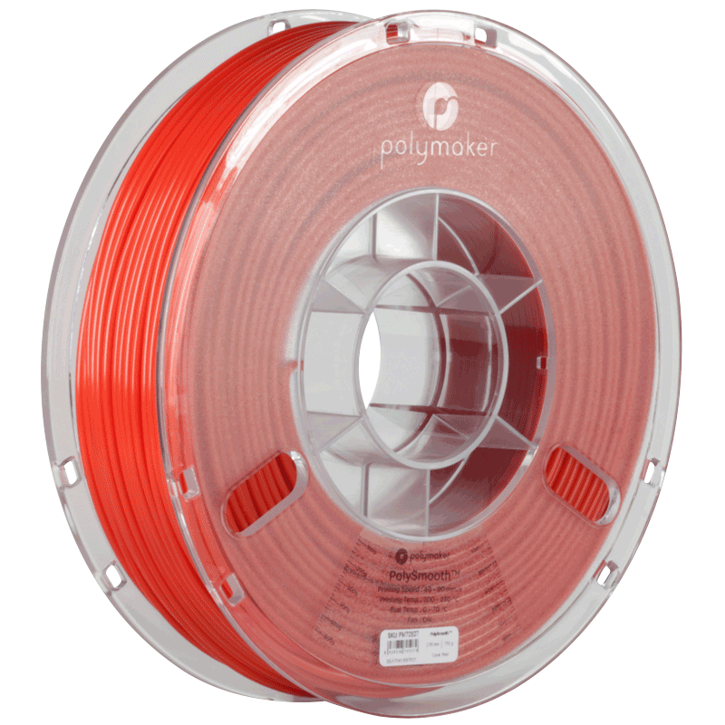 Polymaker Polysmooth Coral Red Couleur Rouge Diamètre 1.75 mm Poids 750g