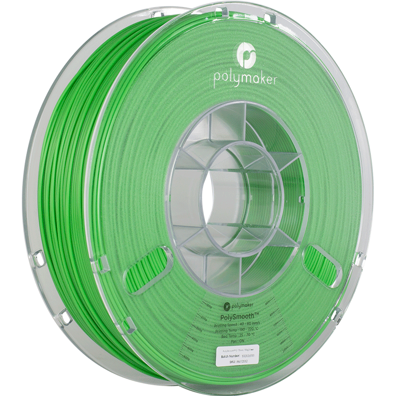Polymaker Polysmooth Green Diamètre 1.75 mm Poids 750g Couleur Vert